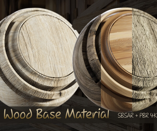 ArtStation - 20 Wood Base Materials _ SBSAR + 4K PNG | Game Assets