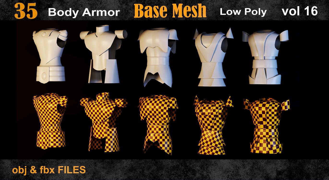 ArtStation - 35 Body Armor Base Mesh vol16 | Game Assets