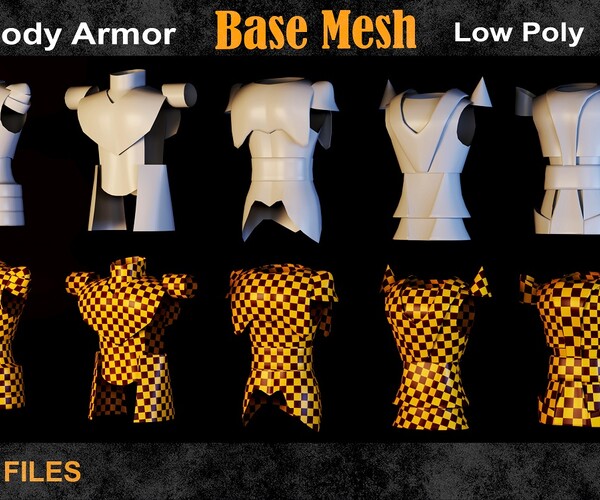 ArtStation - 35 Body Armor Base Mesh vol16 | Game Assets