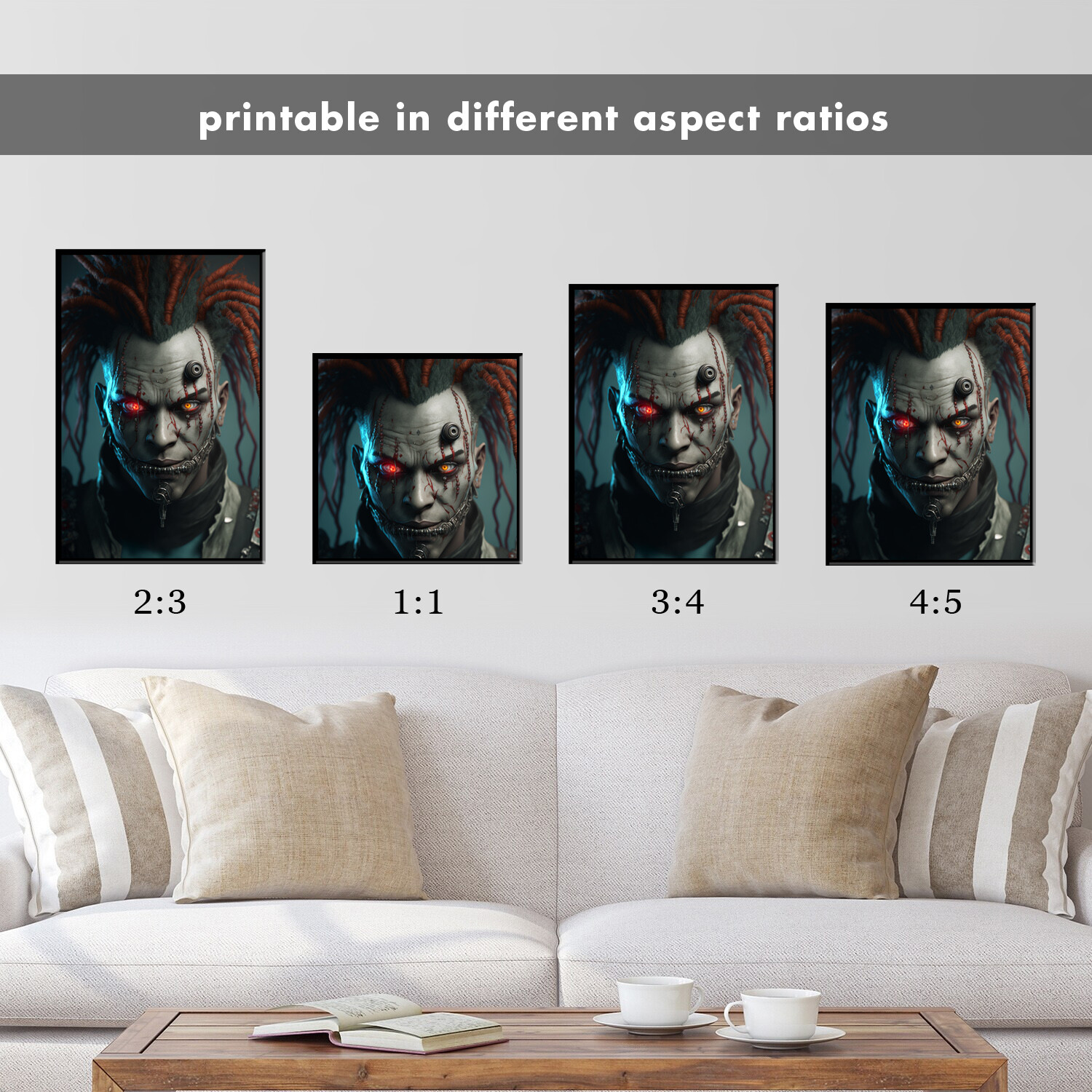 ArtStation - Bionic horror clown with dreadlocks and neon eyes ...