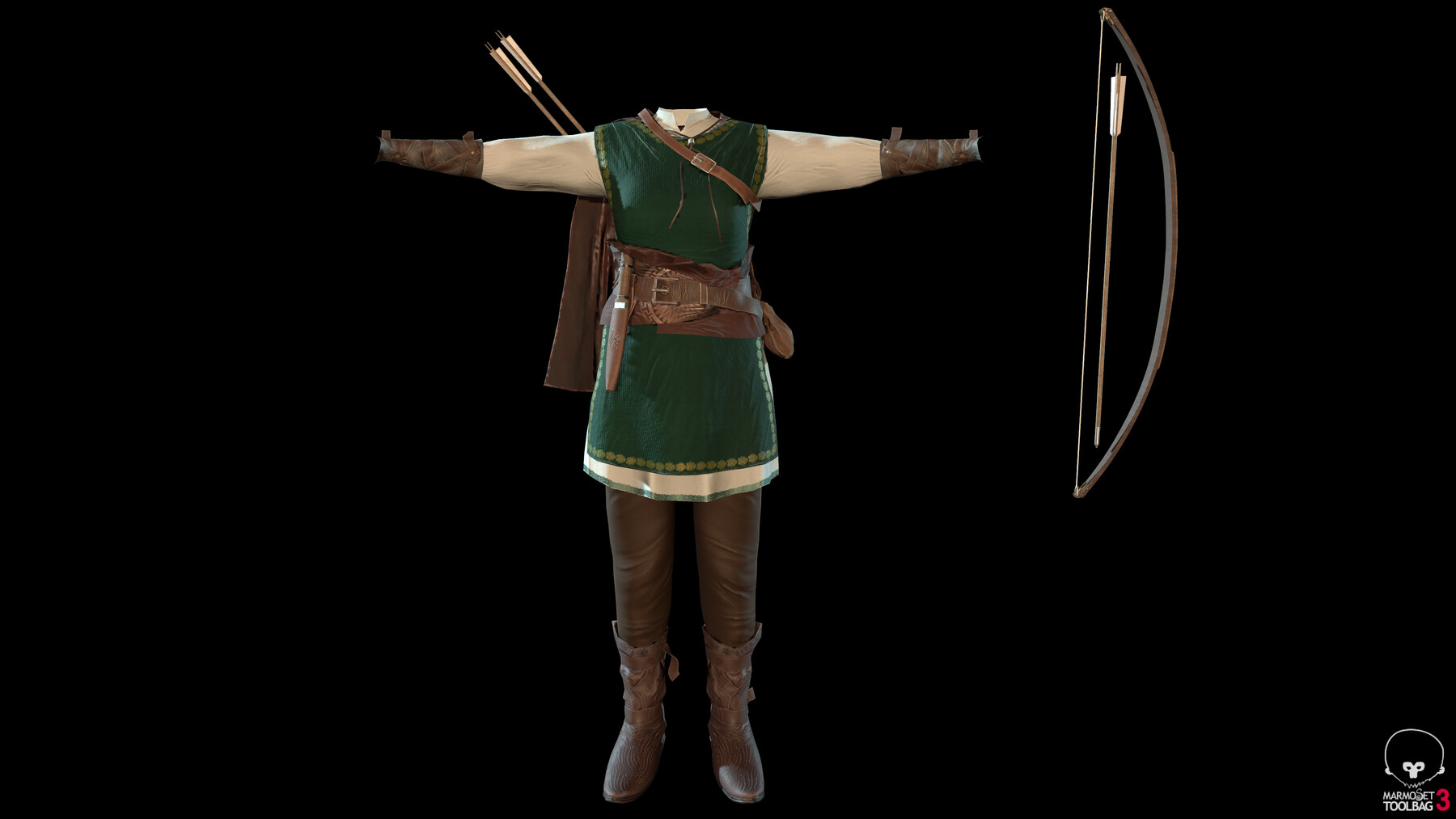 ArtStation - Full Low Poly Realistic Archer Woman Outfit | Game Assets