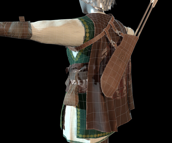 ArtStation - Full Low Poly Realistic Archer Woman Outfit | Game Assets