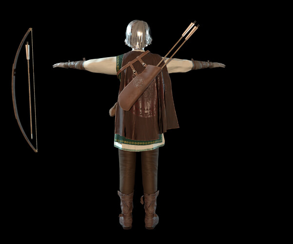 ArtStation - Full Low Poly Realistic Archer Woman Outfit | Game Assets