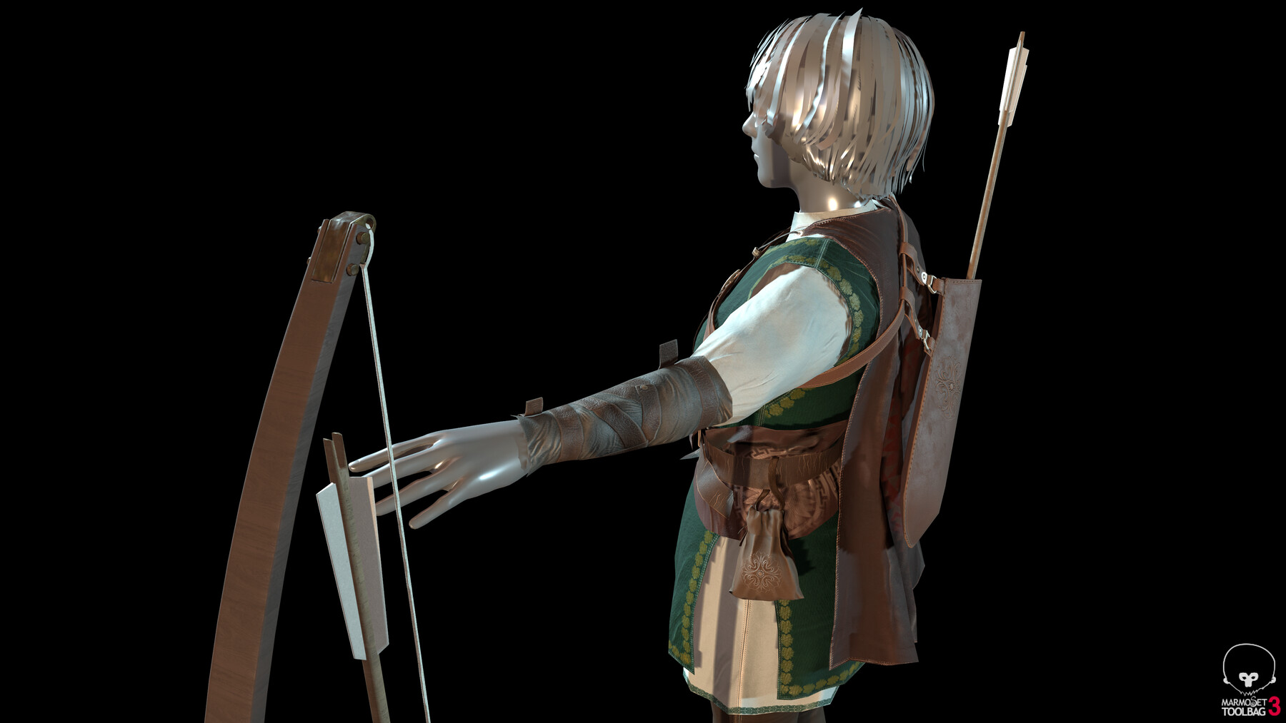 ArtStation - Full Low Poly Realistic Archer Woman Outfit | Game Assets