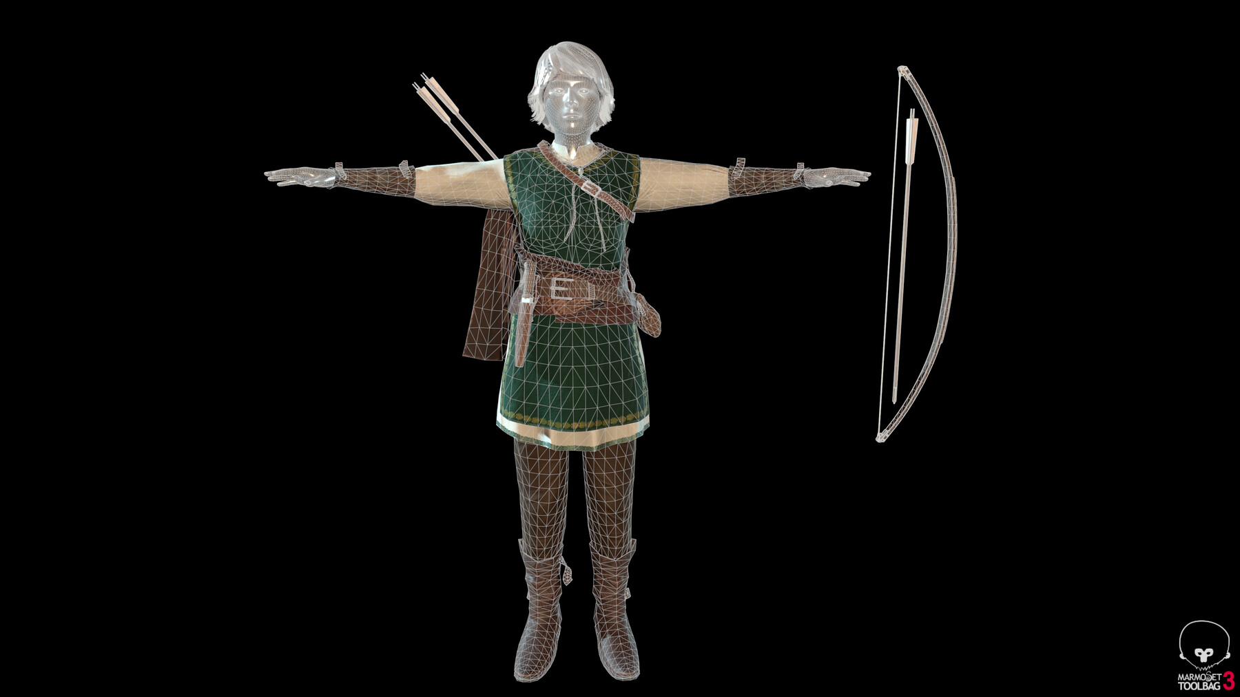 ArtStation - Full Low Poly Realistic Archer Woman Outfit | Game Assets