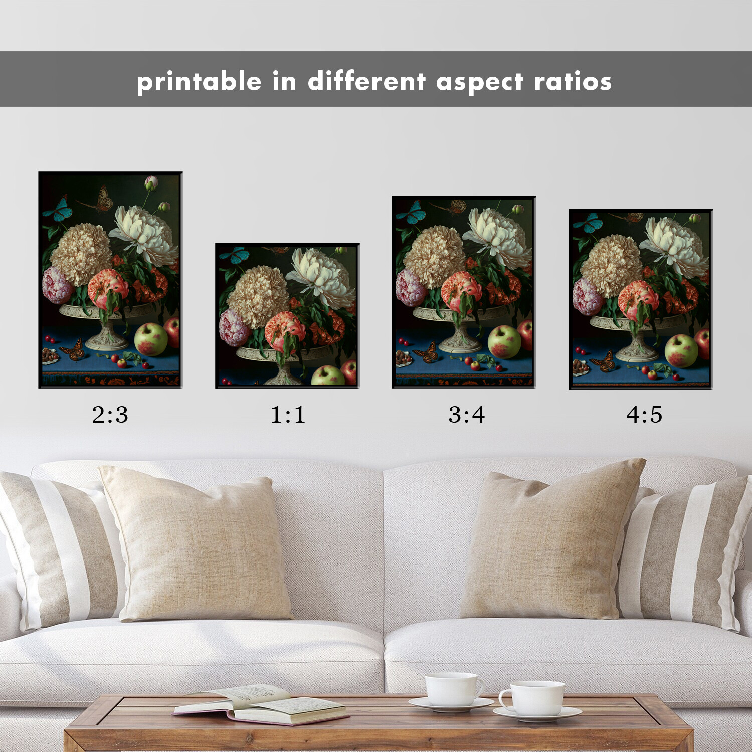 ArtStation - Floral baroque style poster with peony flowers, apples and ...