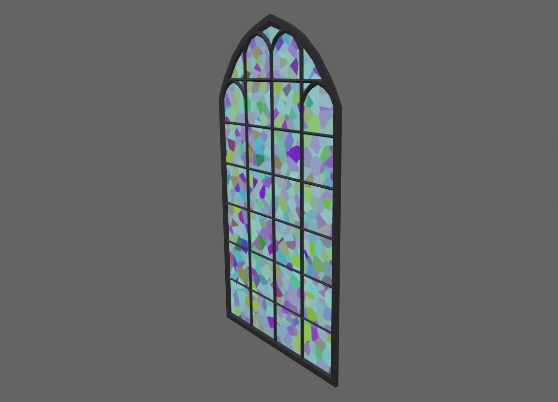 ArtStation - Stained Glass Window - Vitral Low-poly 3D model | Game Assets