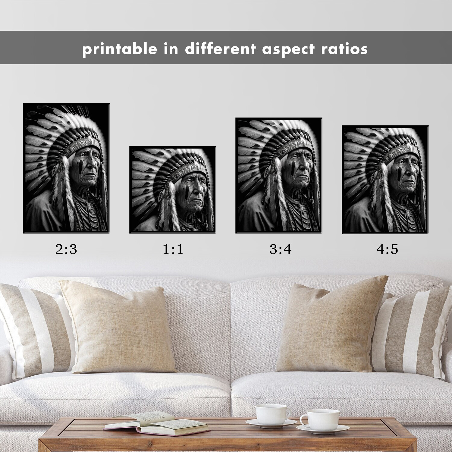 ArtStation - Classic native American Indian Chief portrait with feather ...