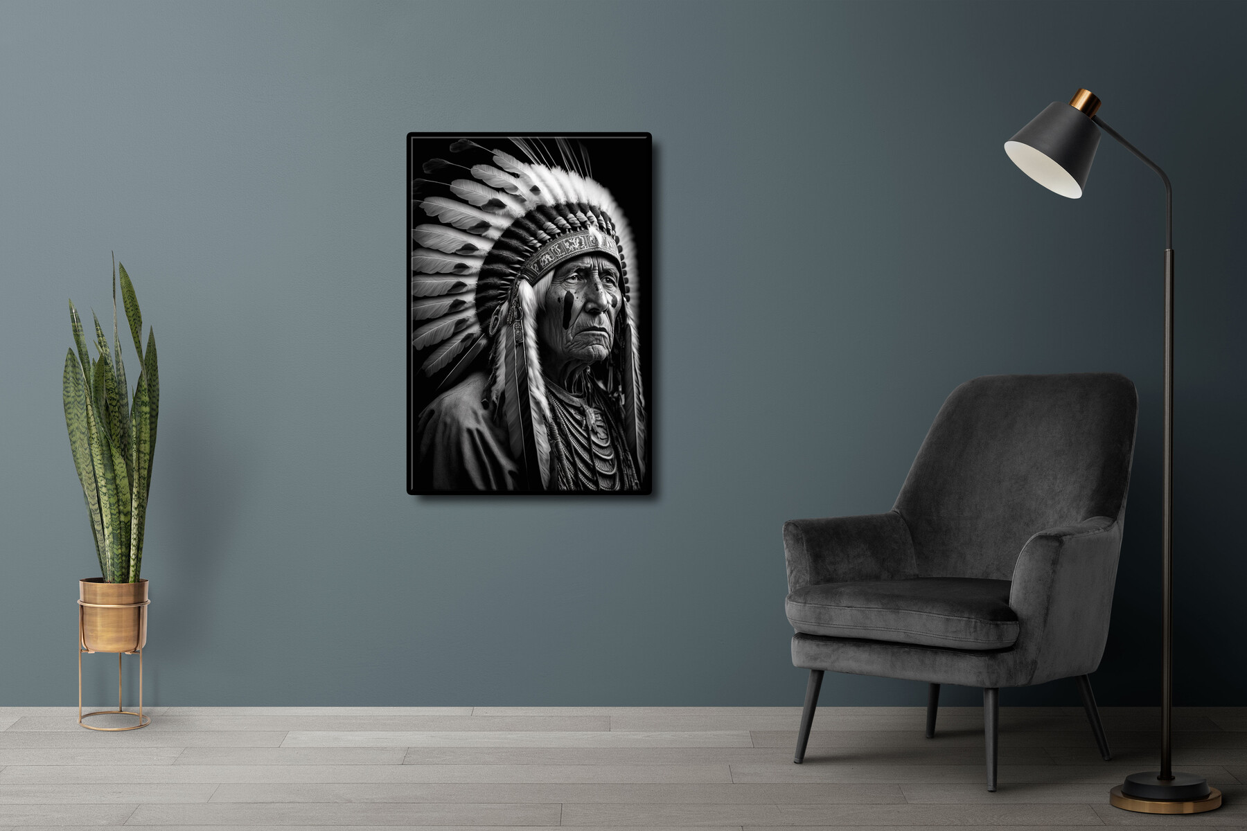 ArtStation - Classic native American Indian Chief portrait with feather ...
