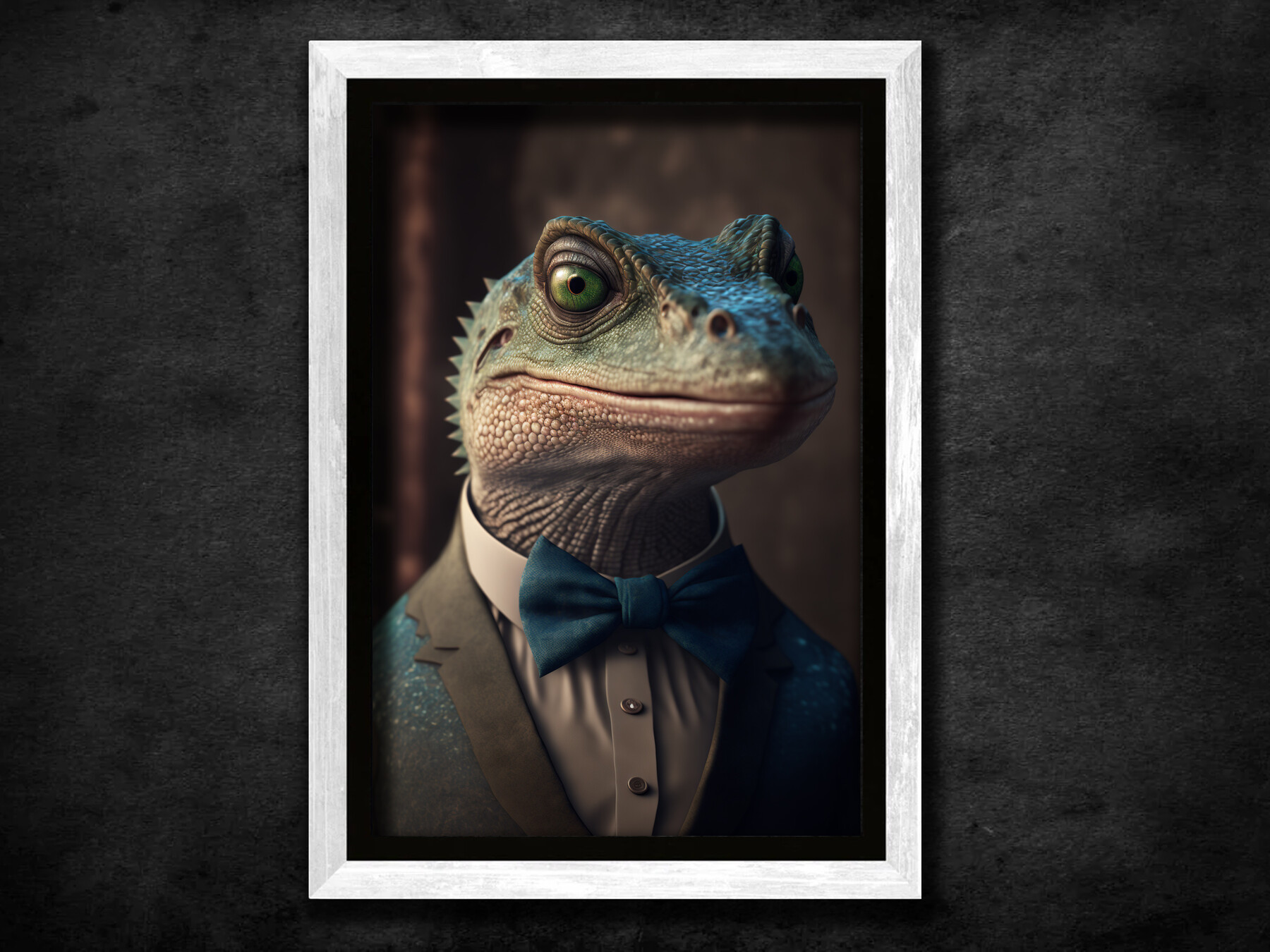 ArtStation - Stylish humanoid lizard with blue suit and bowtie hyper ...