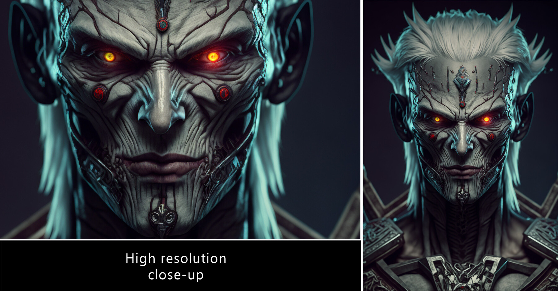 ArtStation - The Witcher zombie cyborg with grey hair & orange eyes ...