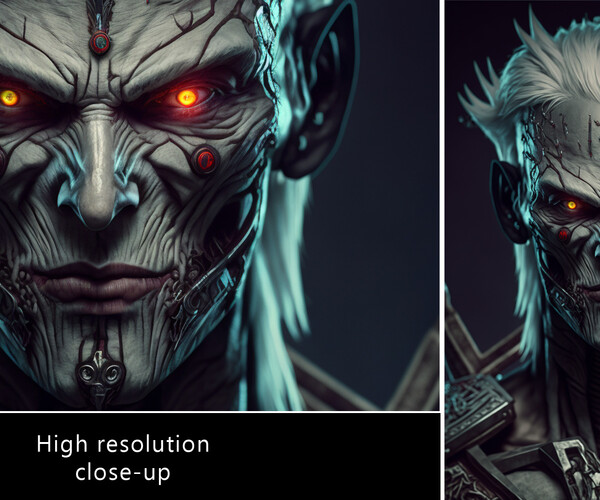 ArtStation - The Witcher zombie cyborg with grey hair & orange eyes ...