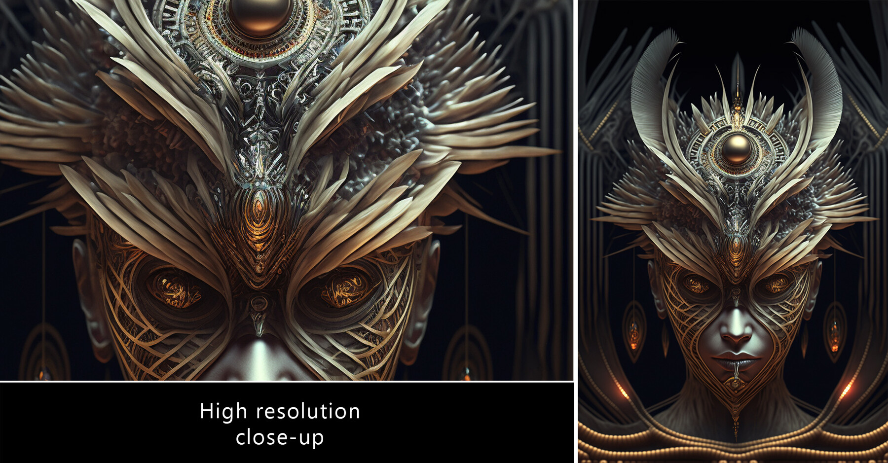 ArtStation - Bionic humanoid girl portrait with intricate metal crown ...