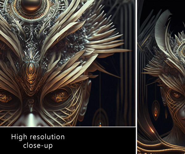 ArtStation - Bionic humanoid girl portrait with intricate metal crown ...