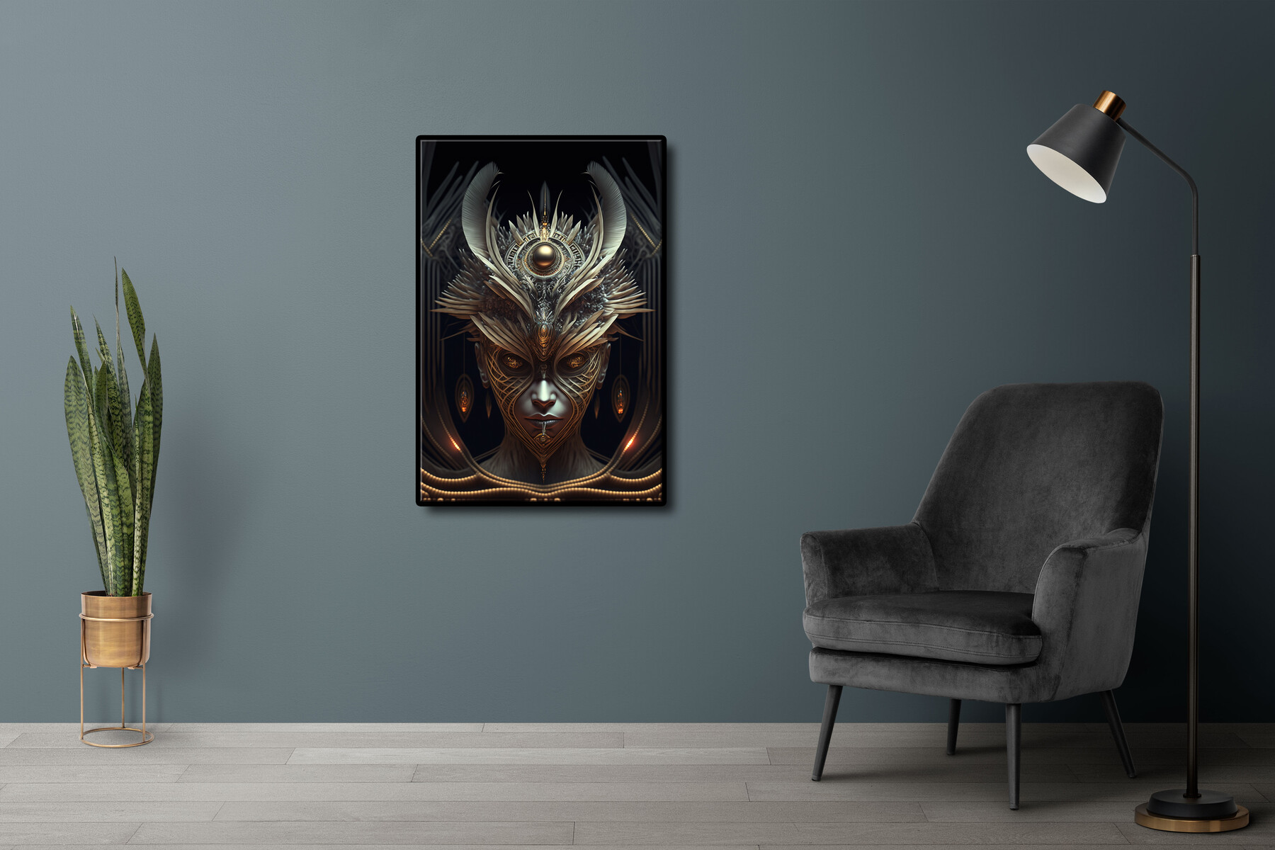 ArtStation - Bionic humanoid girl portrait with intricate metal crown ...