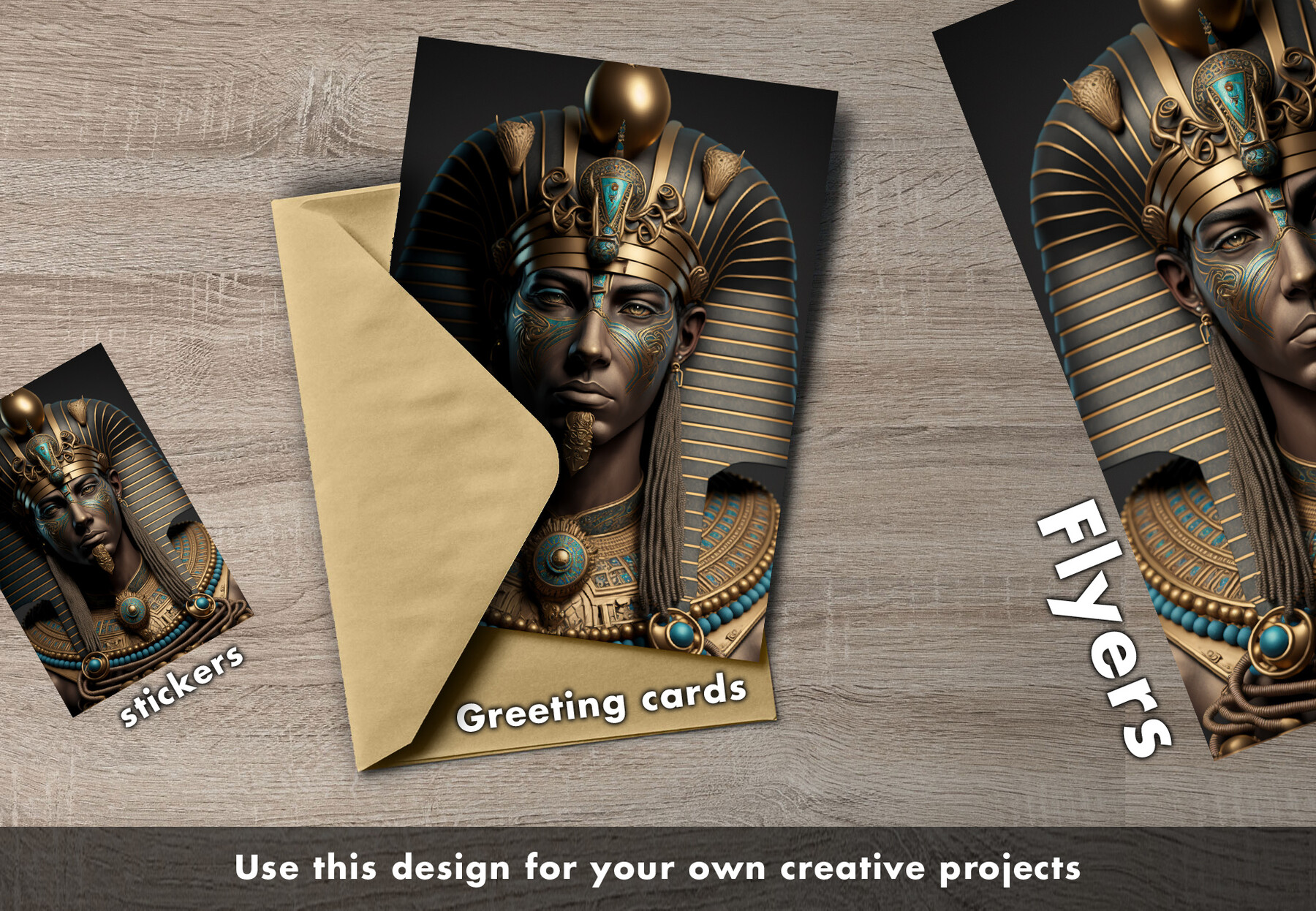 ArtStation - Egyptian pharaoh portrait with black / gold headdress ...