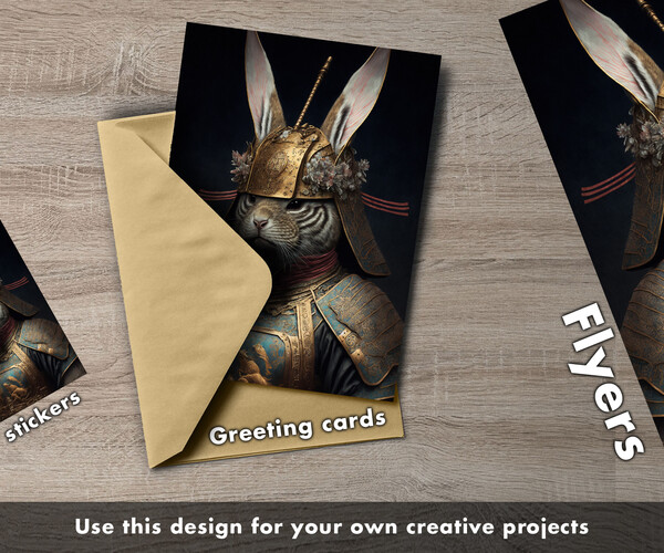 ArtStation - Japanese samurai rabbit warrior with traditional suit and ...