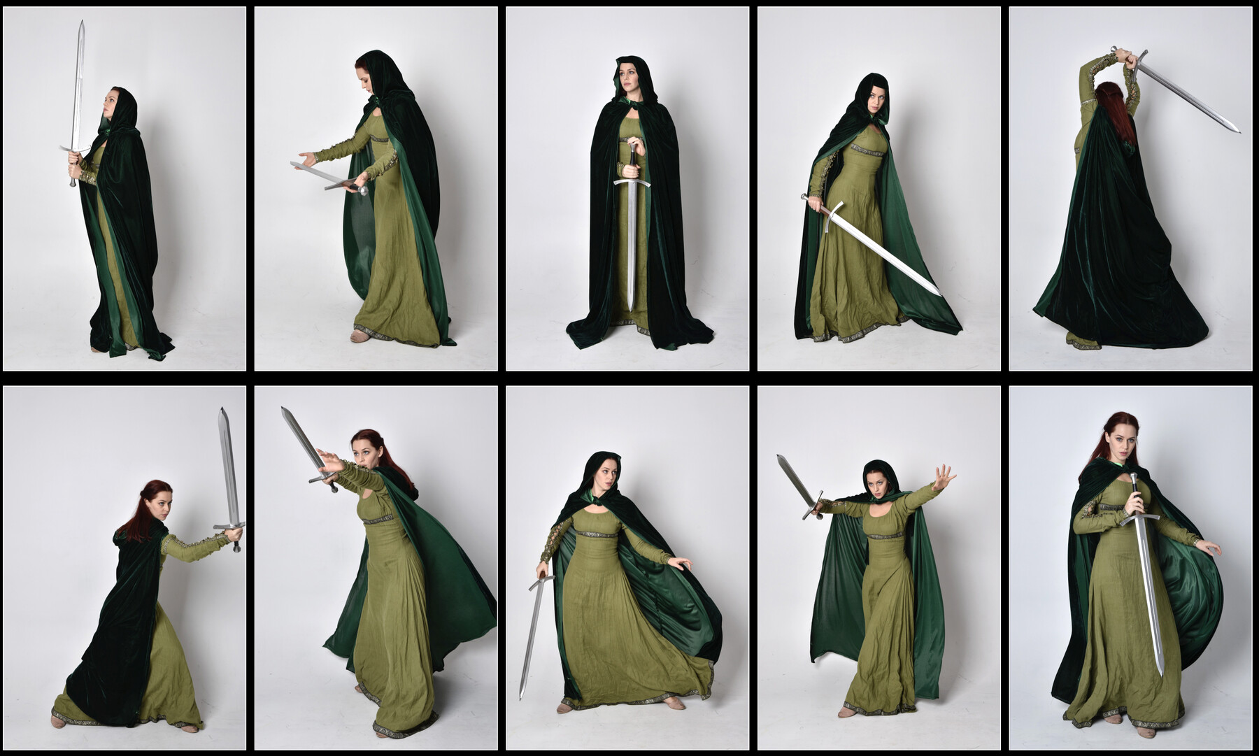 ArtStation - x200 Green Cloak and Sword - Fantasy Model Reference Pack ...