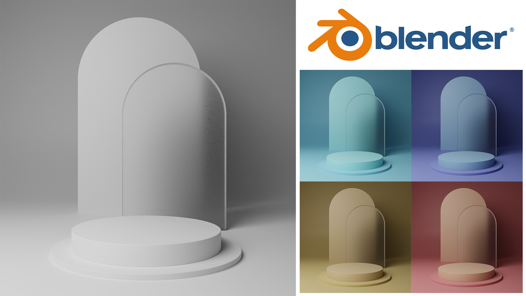 ArtStation - 3d rendering of pastel color backdrop blender 3.x | Resources