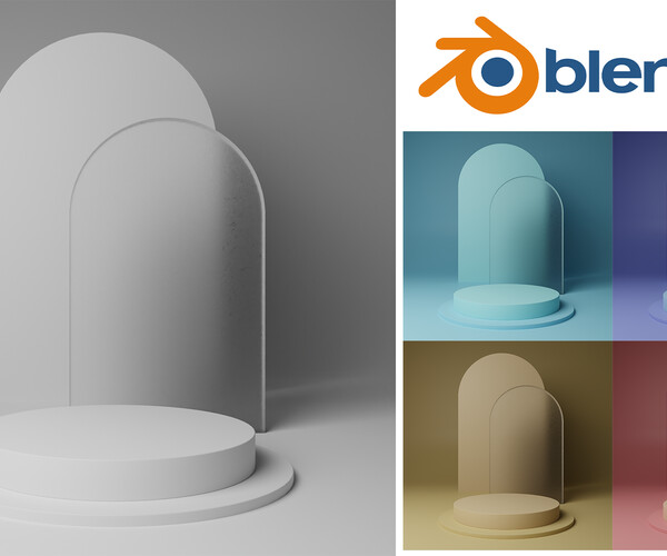 ArtStation - 3d rendering of pastel color backdrop blender 3.x | Resources