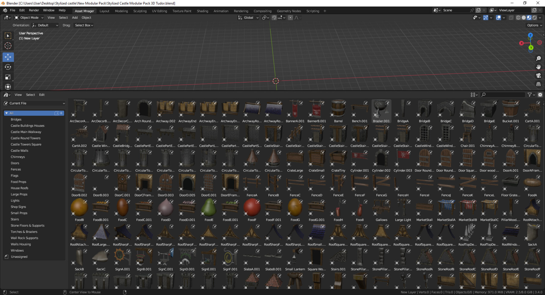 ArtStation - Blender Massive 250-Piece Modular Kitbash Castles and ...
