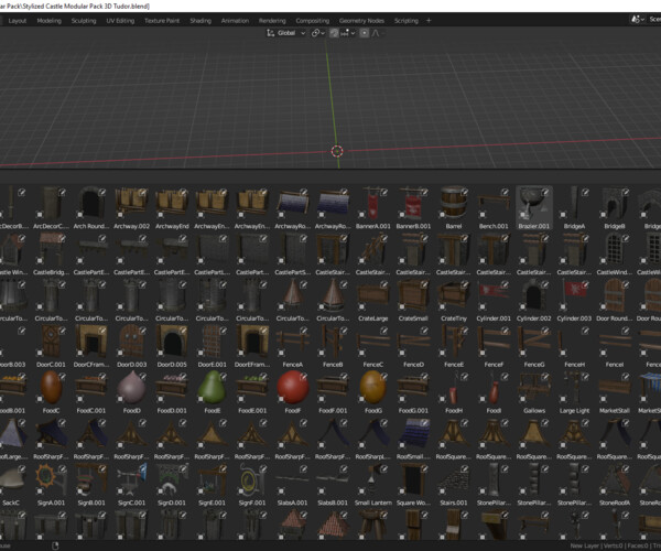 ArtStation - Blender Massive 250-Piece Modular Kitbash Castles and ...