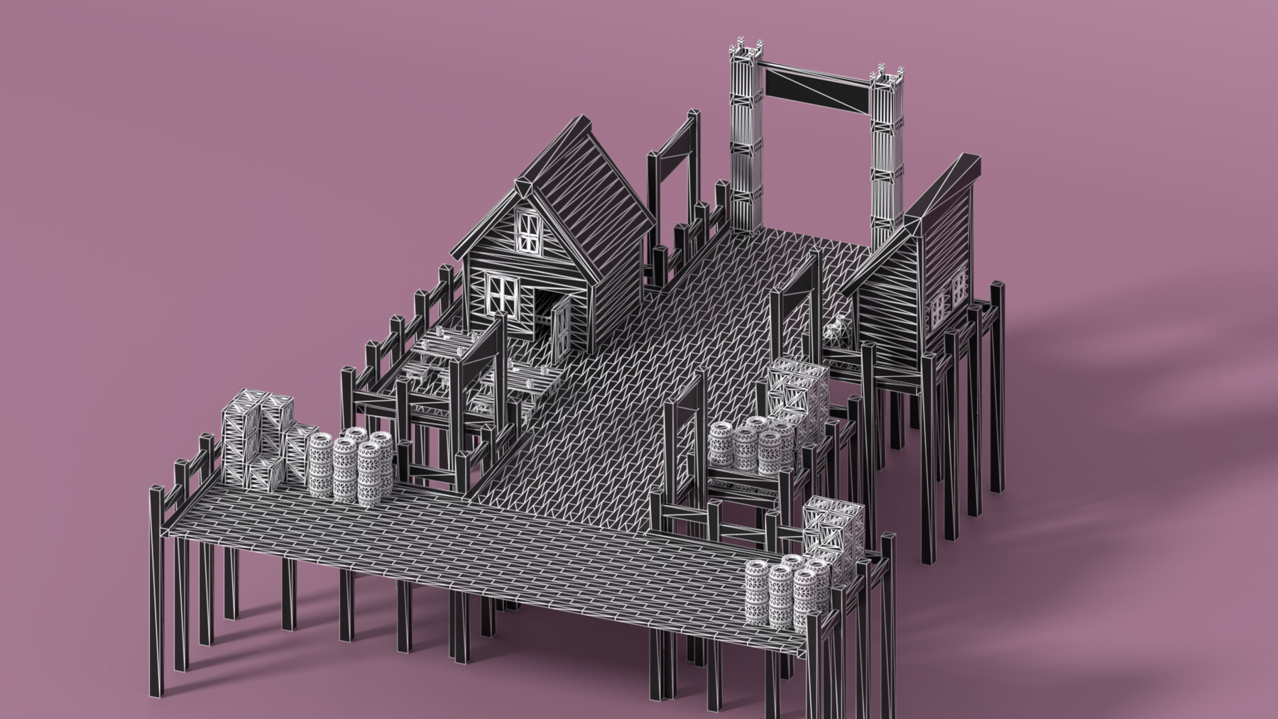 ArtStation - Cartoon Medieval Port and Props | Resources