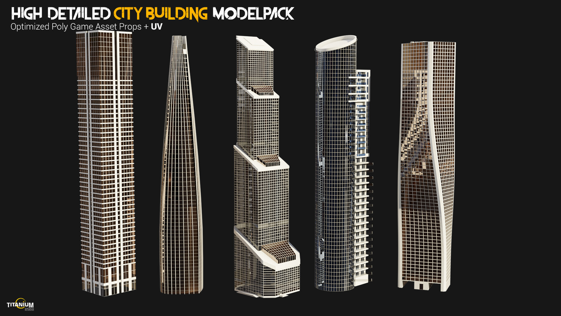 ArtStation - High Detailed City Building Pack + UV | Game Assets