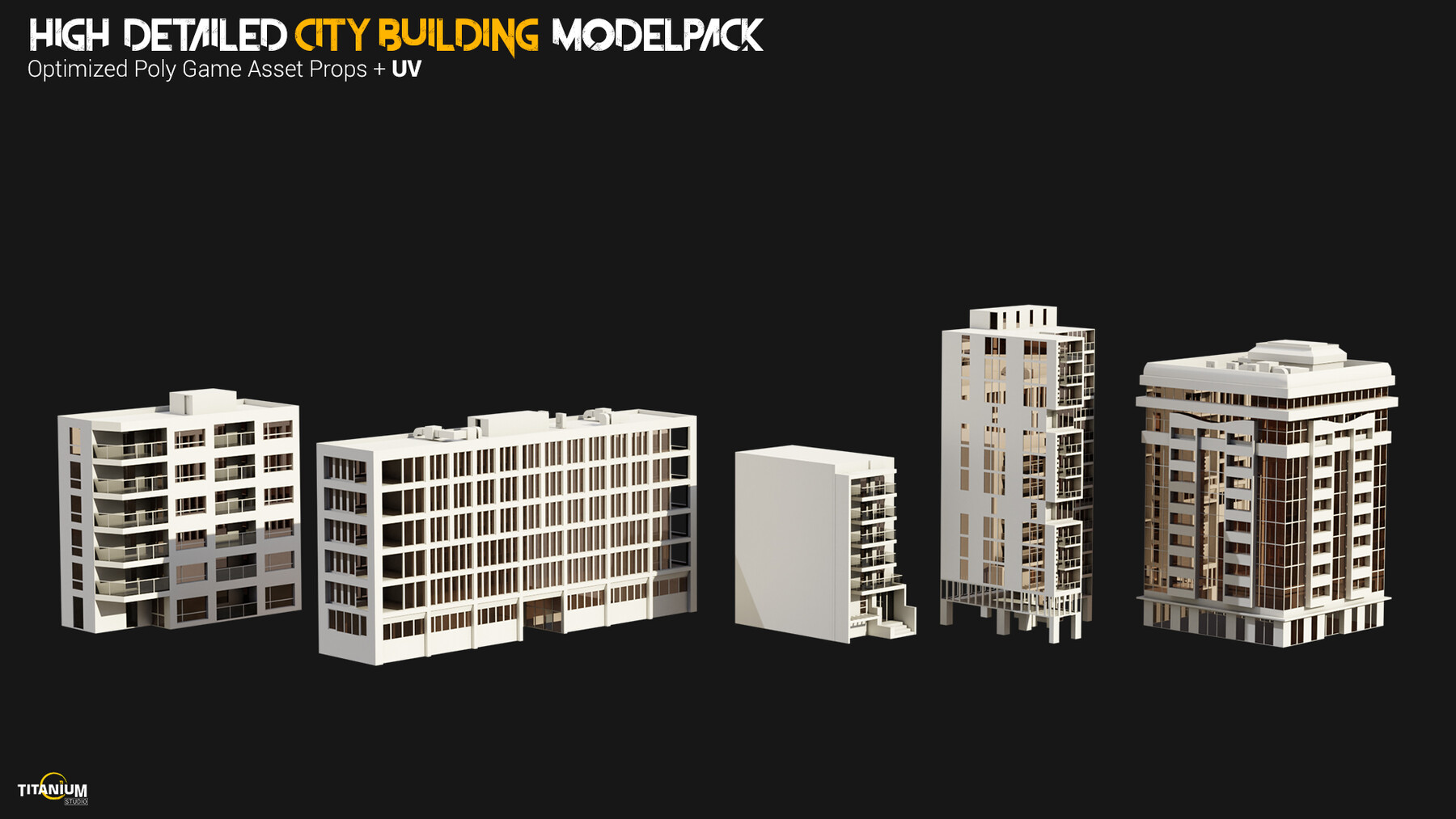 ArtStation - High Detailed City Building Pack + UV | Game Assets