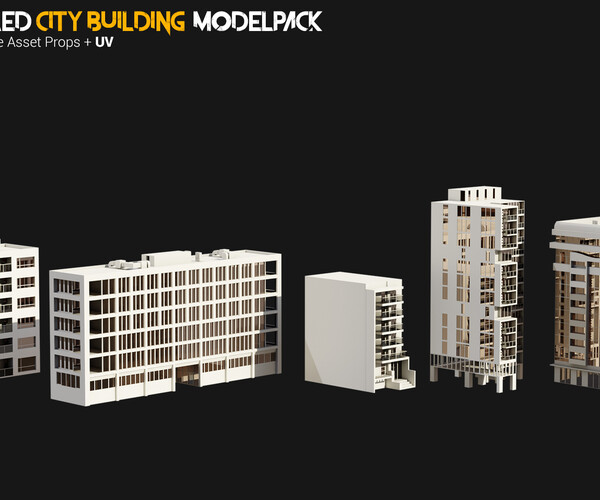ArtStation - High Detailed City Building Pack + UV | Game Assets