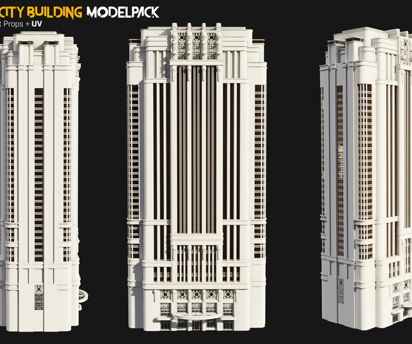 ArtStation - High Detailed City Building Pack + UV | Game Assets