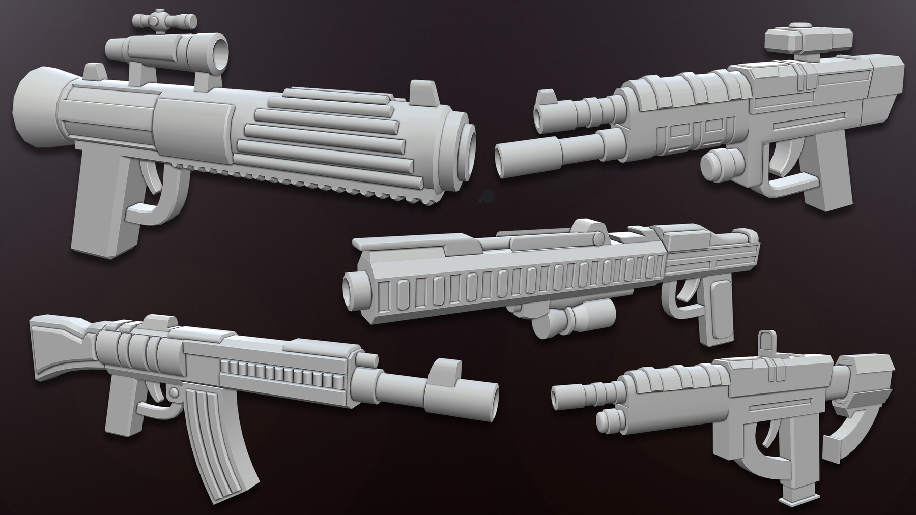 ArtStation - Sci-fi Gun Base meshes (with uv) | Game Assets