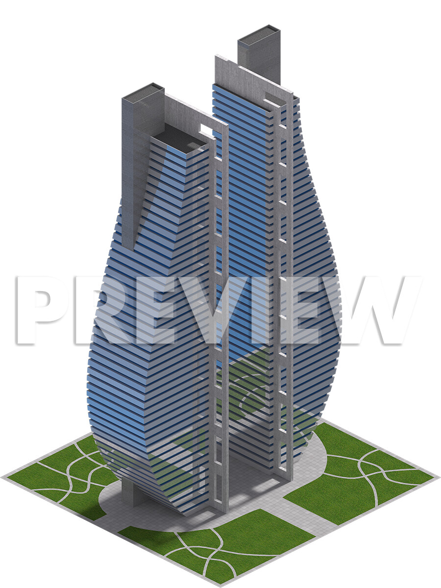 ArtStation - Architecture (Tile#0035, 1x1) – Dimetric Projection ...