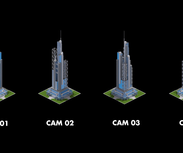 ArtStation - Architecture (Tile#0038, 1x1) – Dimetric Projection ...