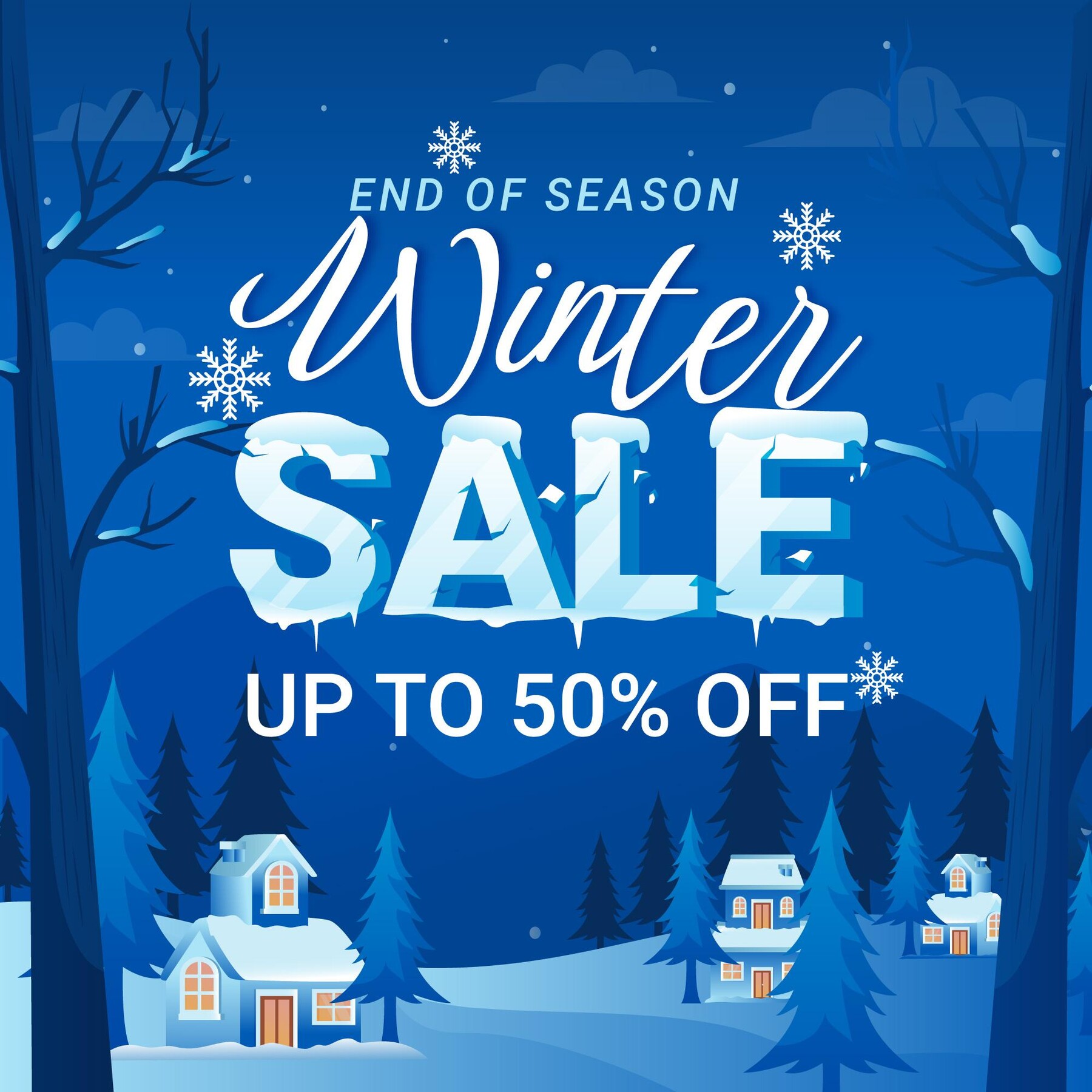 ArtStation - Gradient winter sale illustration AI and EPS Template File ...