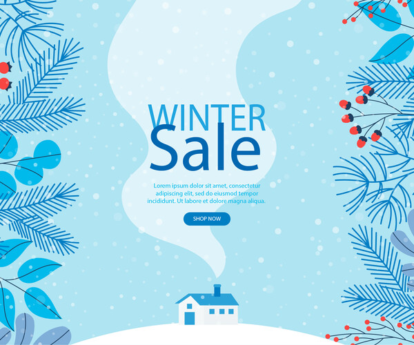 ArtStation - Hand drawn flat winter sale illustration AI and EPS ...