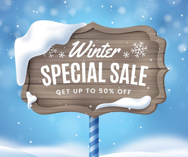 ArtStation - Realistic winter sale ad sign AI and EPS Template File ...