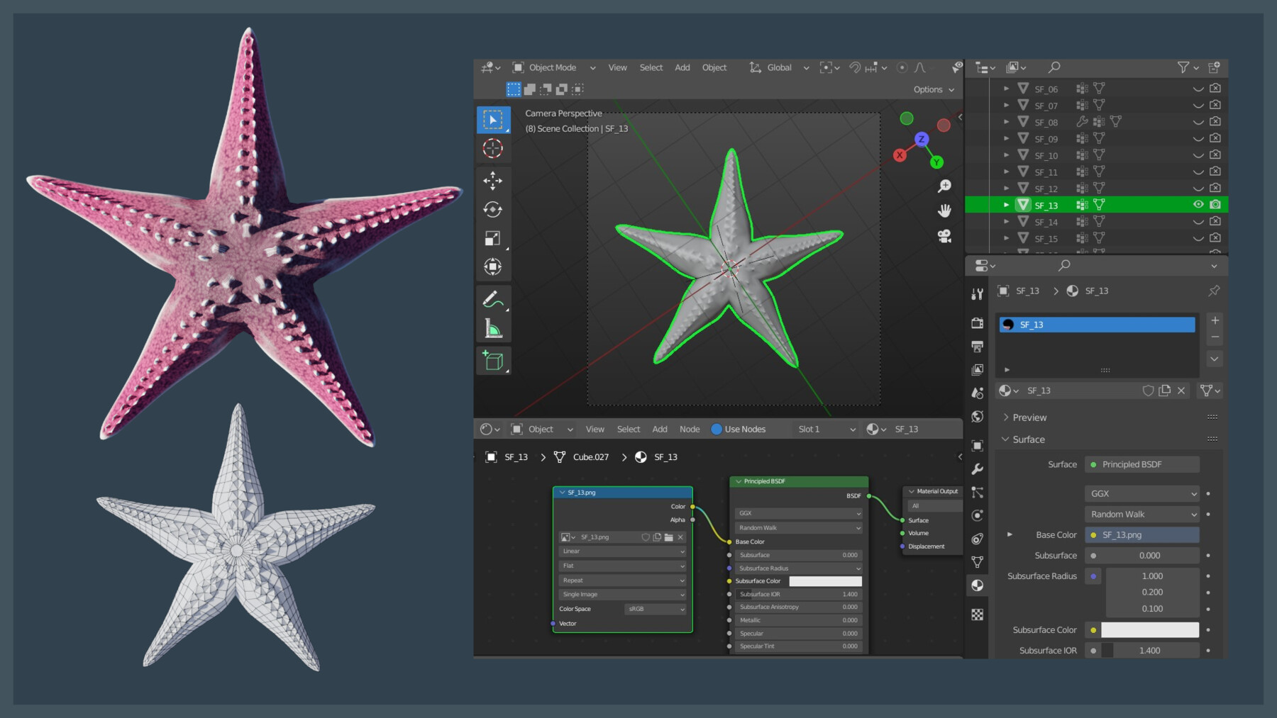 ArtStation - Starfish Variety Pack 3 | Game Assets
