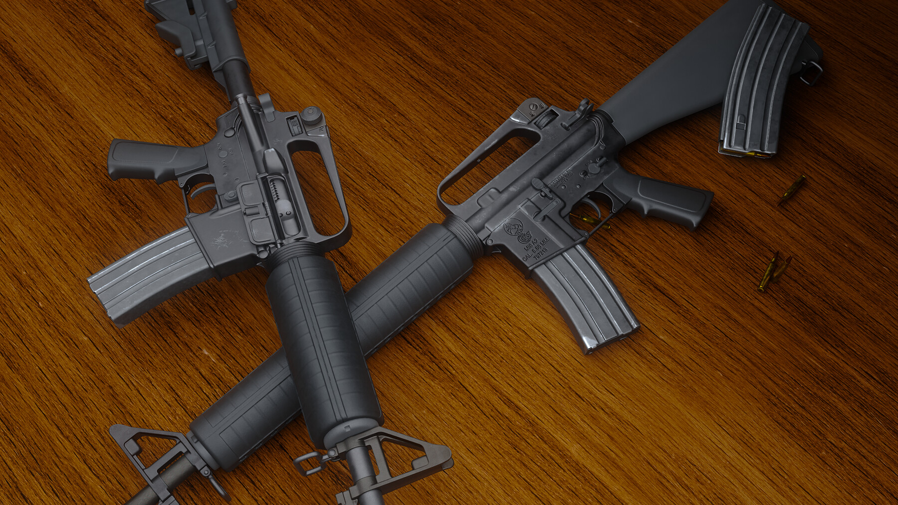 ArtStation - Game ready - Colt M16A2 Assault Rifle + M727 Government ...