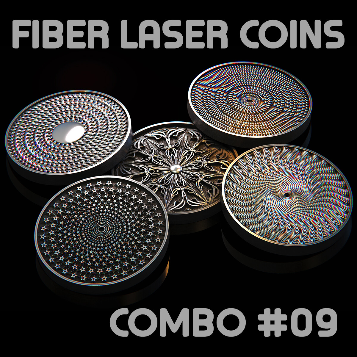 ArtStation - Fiber Laser Coins - Combo Set 09 | Resources