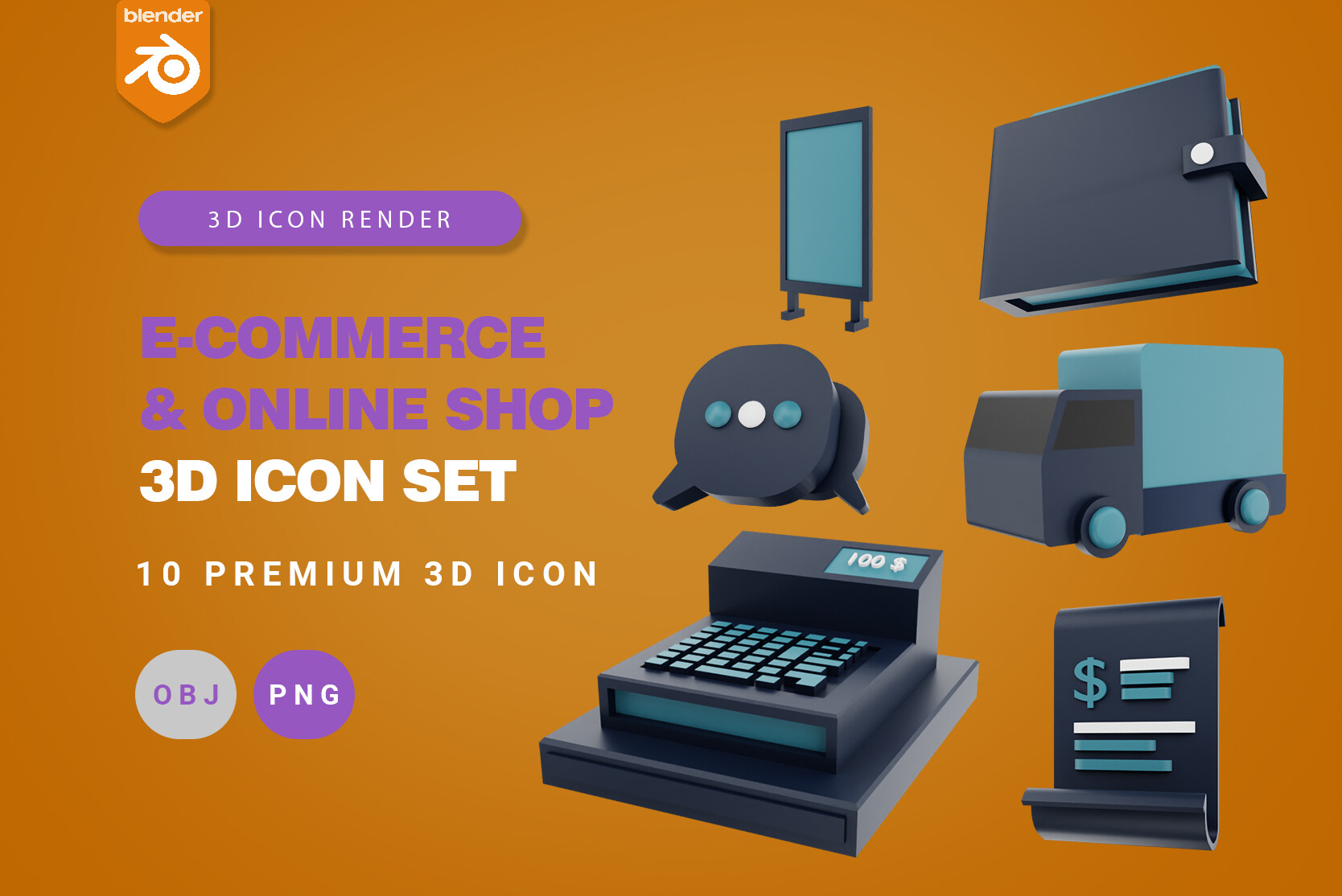 ArtStation - 3D Icon Render E Commerce Illustration | Resources