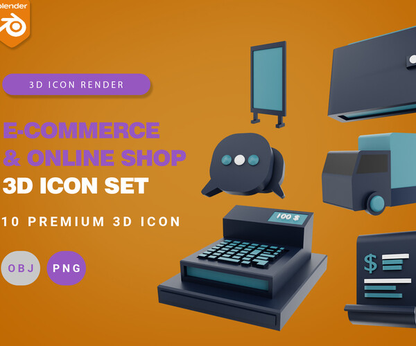 ArtStation - 3D Icon Render E Commerce Illustration | Resources