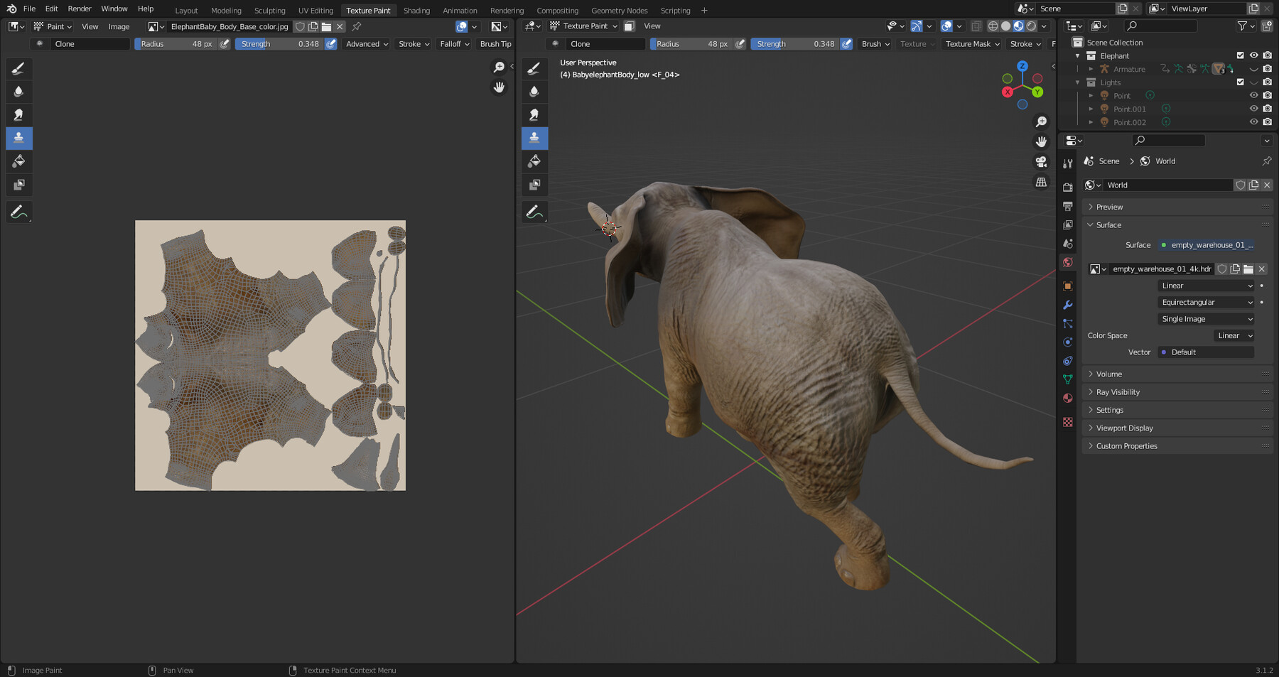 ArtStation - Baby Elephant Rigged and Animation Unity V02 | Game Assets