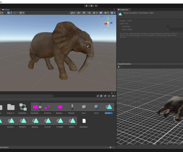 ArtStation - Baby Elephant Rigged and Animation Unity V02 | Game Assets