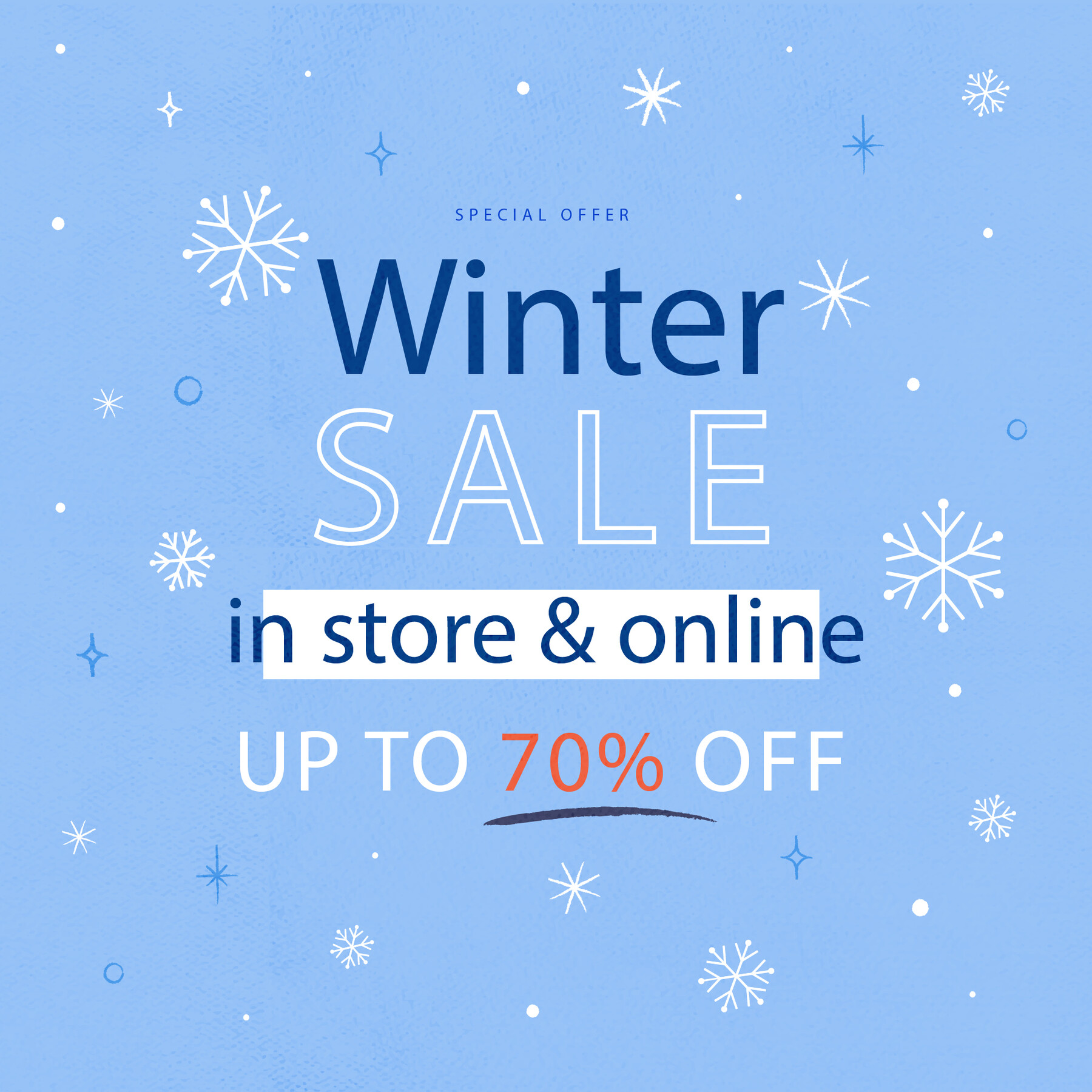 ArtStation - Winter sale with drawn elements AI and EPS Template File ...