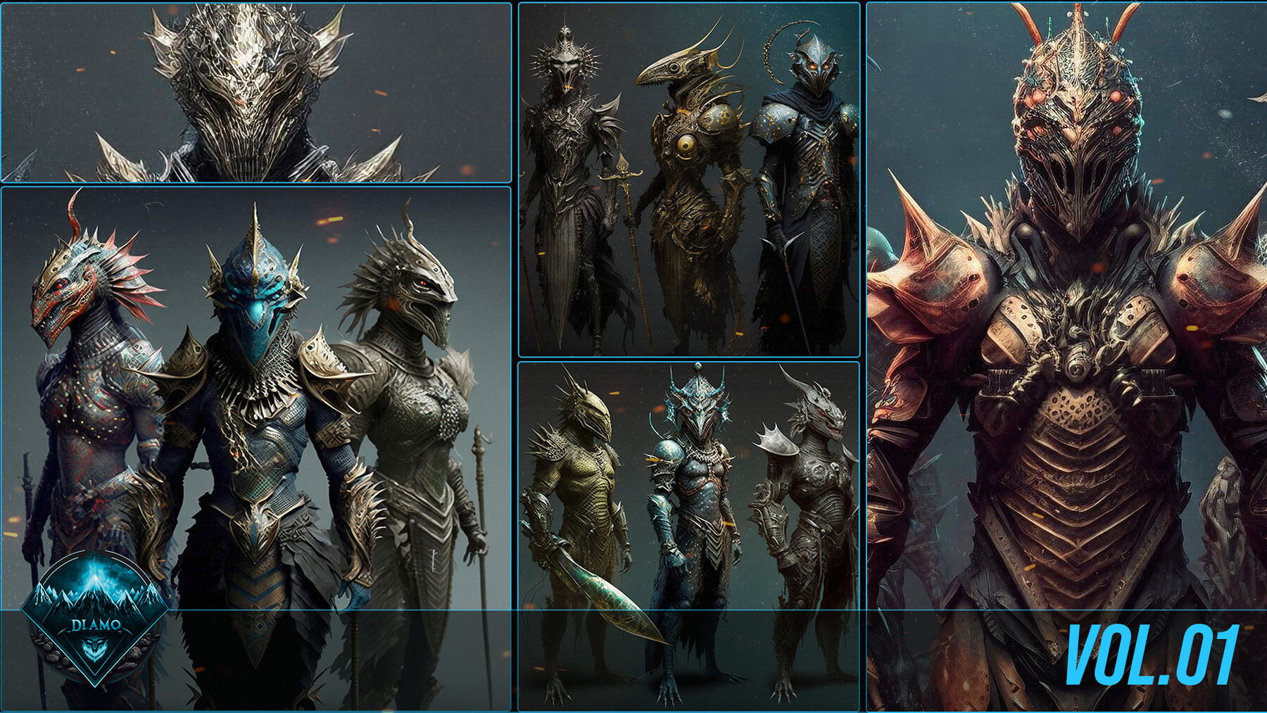 ArtStation - 3*100 Warrior Amphibian Reference | Artworks