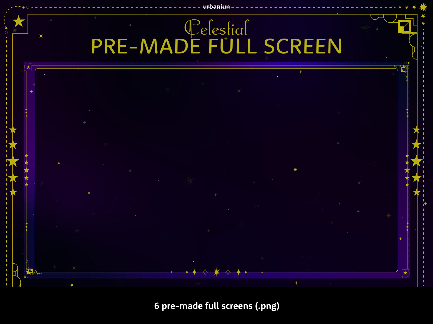 ArtStation - Celestial twitch package, Stars stream overlay, dark academia, lofi aesthetic ...