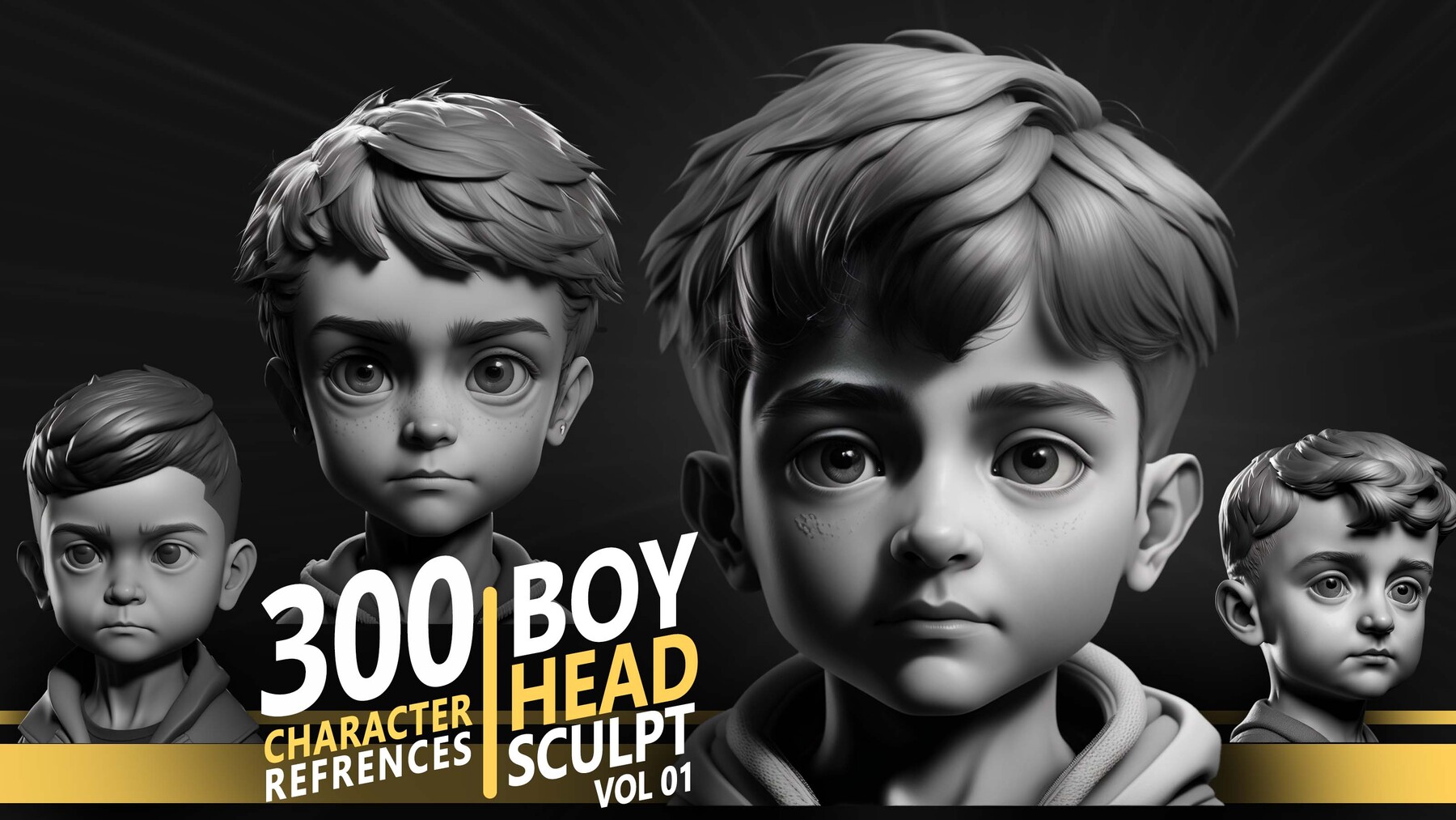 ArtStation - 300 Boy Head Sculpt - VOL 01 - Character references | Artworks