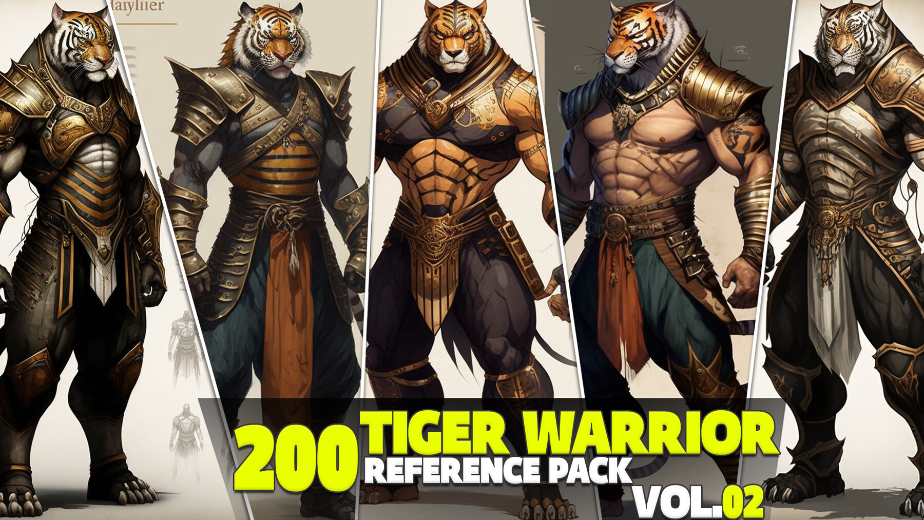 ArtStation - 200 Tiger Warrior-Concept Reference Pack Vol.02 | Artworks