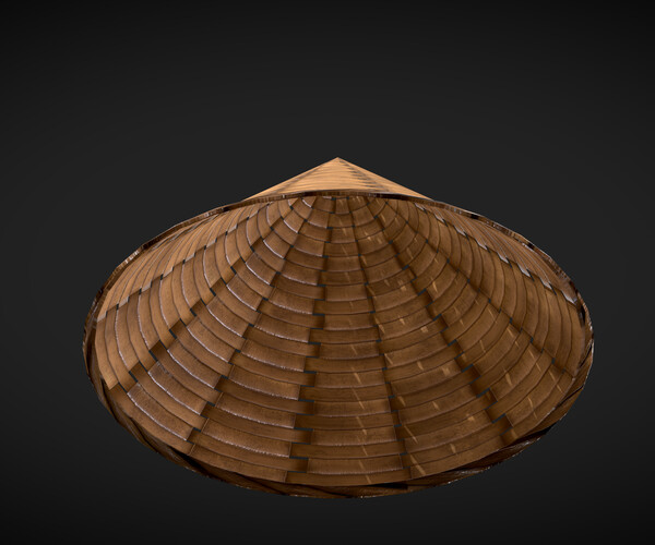 ArtStation - Conical Asian Hat - low poly 3D model | Game Assets